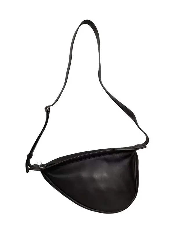 THE ROW Adjustable Leather Shoulder Bag - Black