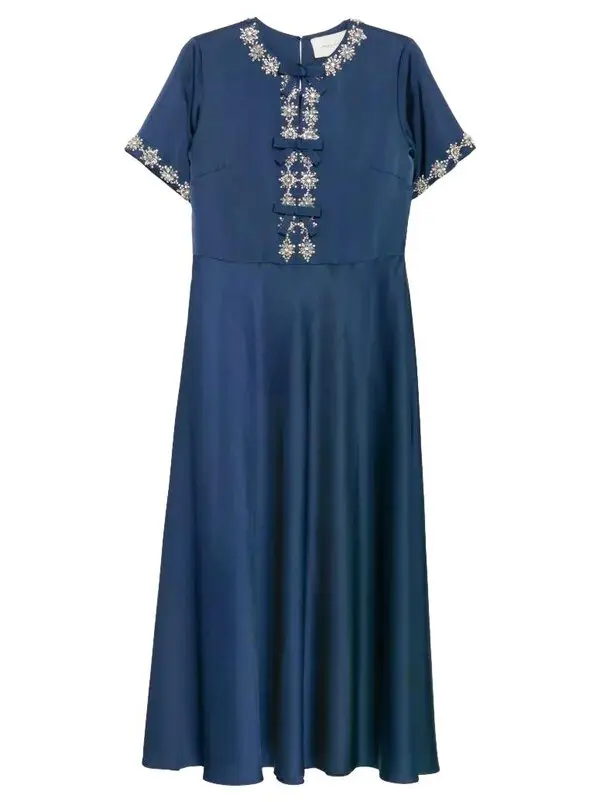 SHATHA ESSA Crystal-embellished Maxi Dress - Blue