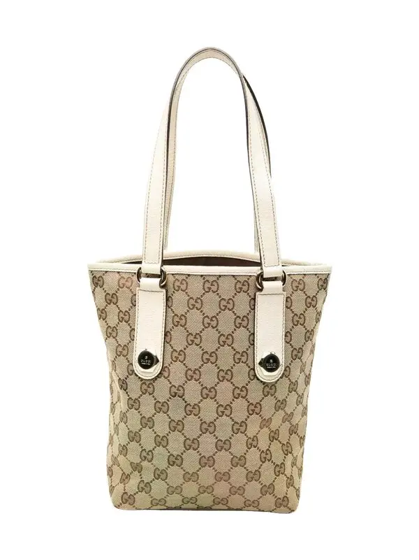 Gucci Gg Canvas Charmy Tote Bag - Brown