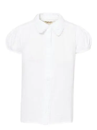 ME+EM Cap-sleeve Cheesecloth Cotton Blouse - Soft White