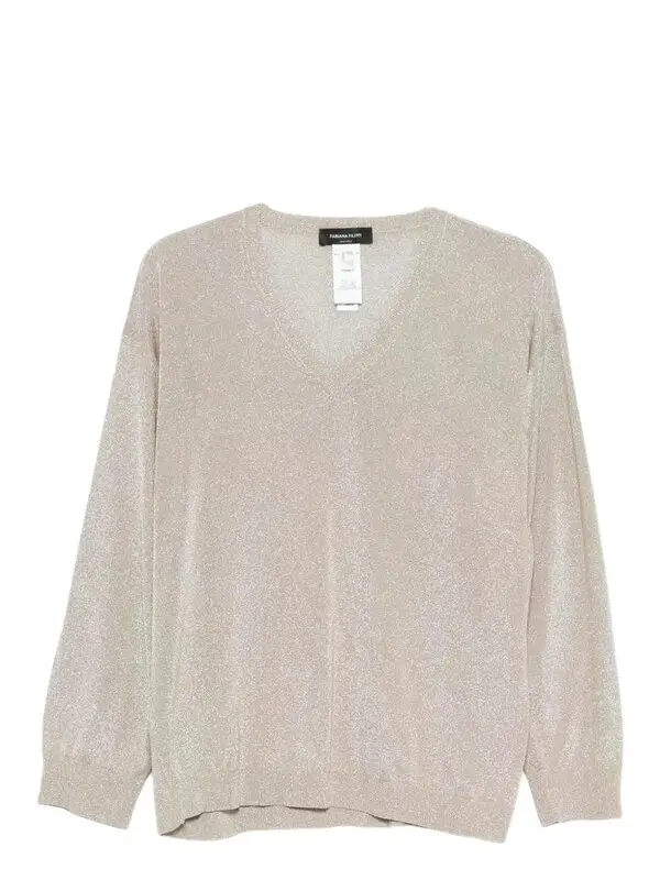Fabiana Filippi V-neck Long-sleeve Sweater - Neutrals