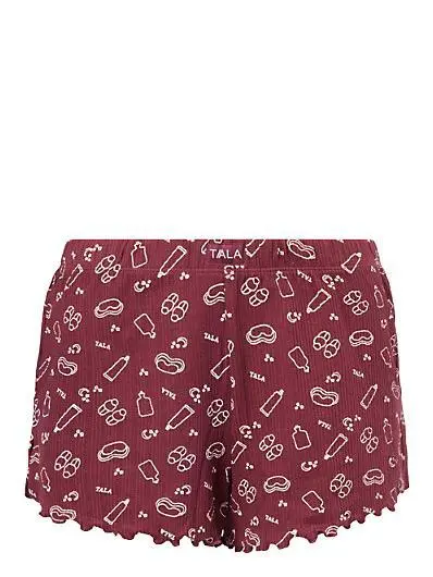TALA Stretch-cotton Pyjama Shorts - Port Print