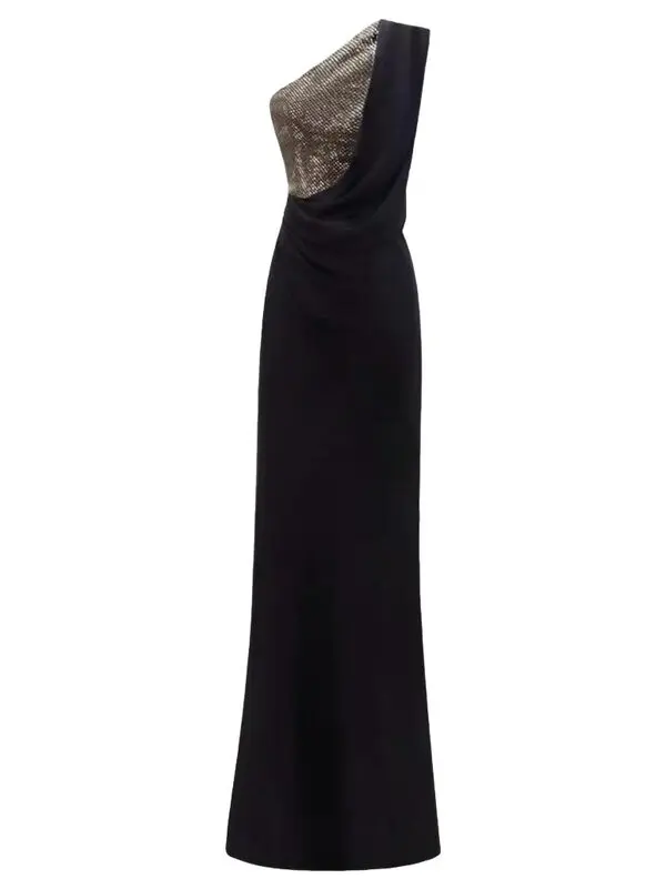 GEMY MAALOUF Draped One-shoulder Maxi Dress - Black