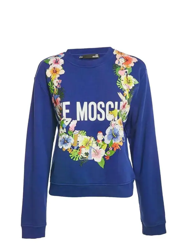 Moschino Floral-print Sweatshirt - Blue