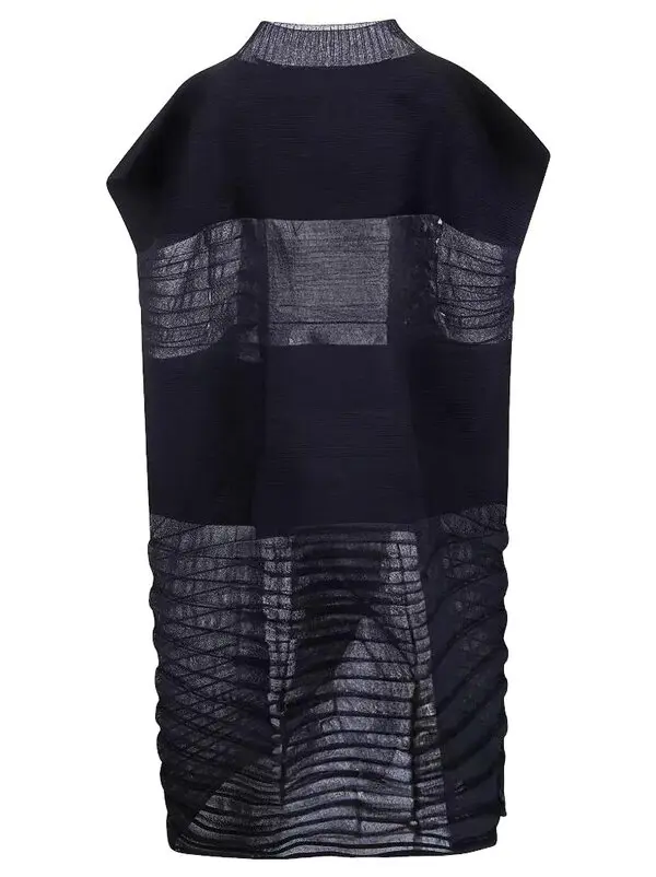 Issey Miyake Pleated High-neck Dress - Black