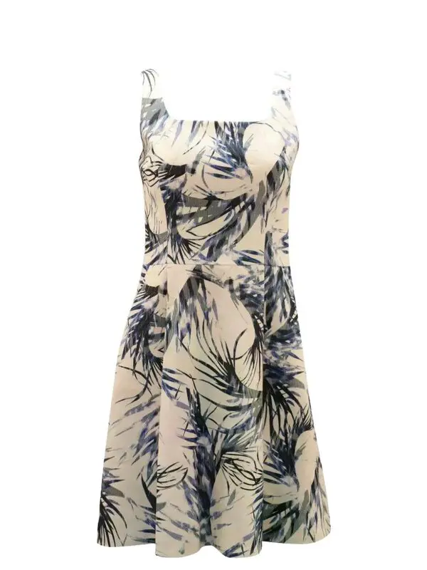 BOSS Leaf-print Mini Dress - White