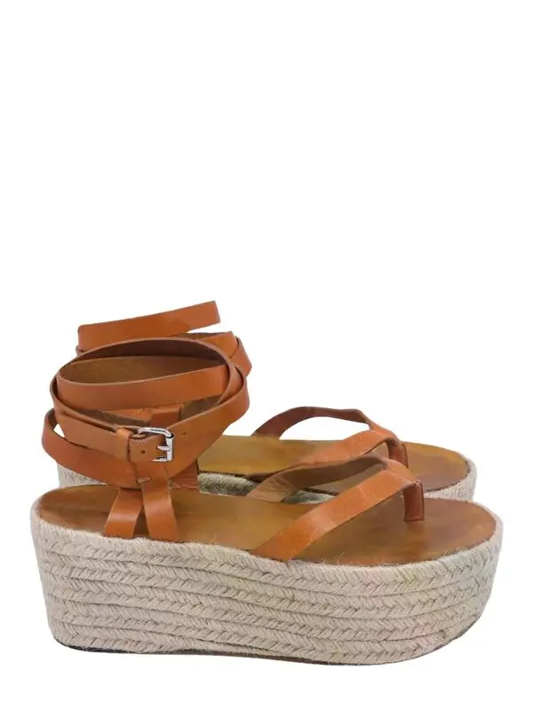 ISABEL MARANT VINTAGE Ankle-strap Wedge Espadrilles - Brown