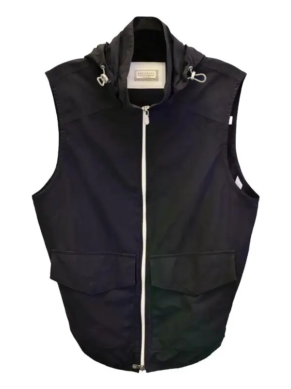 Brunello Cucinelli Hooded Flap-pocket Gilet - Black