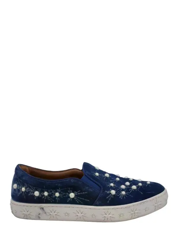 AQUAZZURA Pearl-detail Slip-on Sneakers - Blue