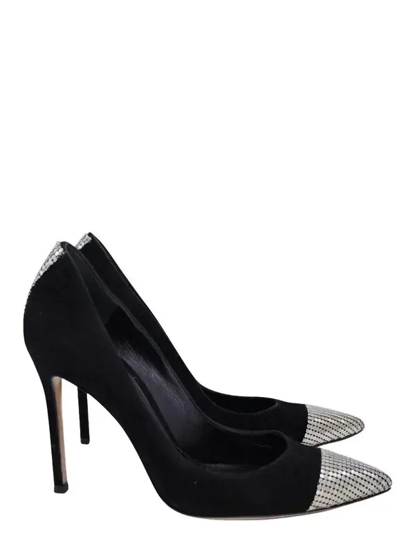 GIANVITO ROSSI Metal-mesh Cap-toe Stiletto Pumps - Black