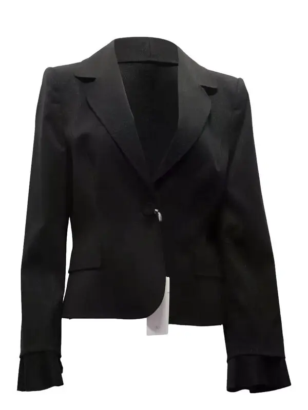 Valentino Garavani Single-breasted Blazer With Ruffle Cuffs - Black