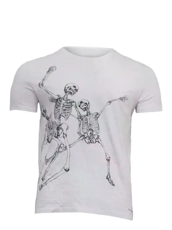 Alexander McQueen Dancing Skeletons Cotton T-shirt - White