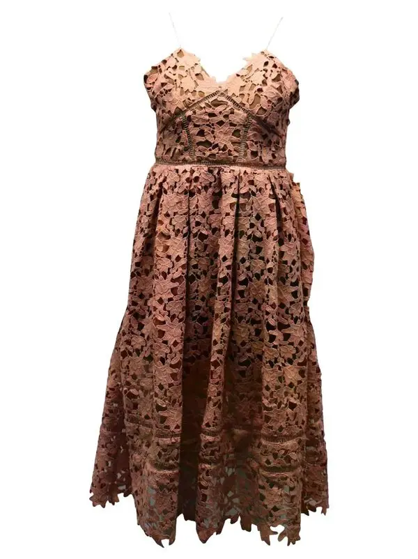 SELF-PORTRAIT Azaelea Lace Midi Dress - Pink
