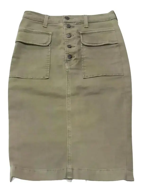J Brand Pencil Skirt With Patch Pockets - Green