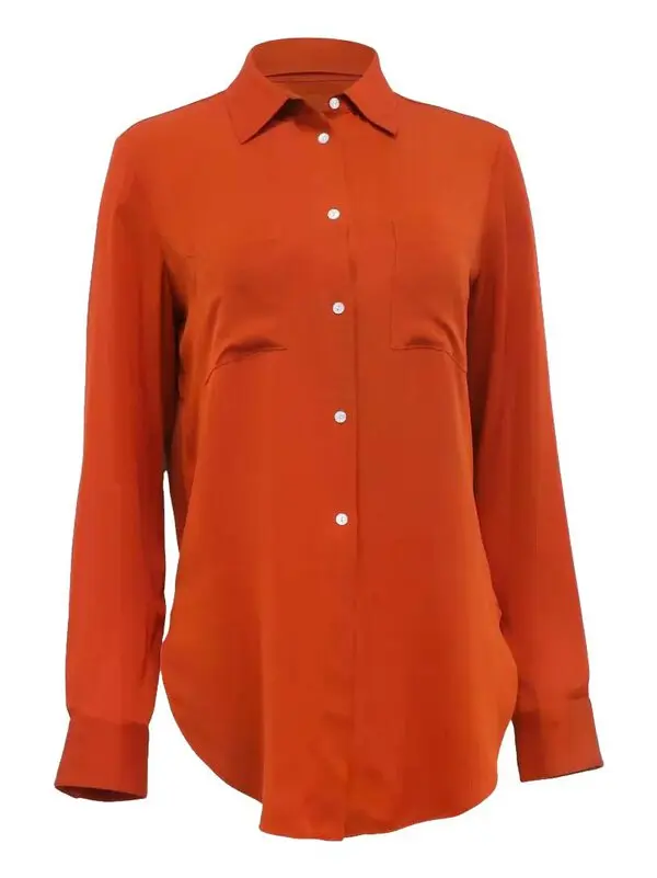 Theory Button-down Long-sleeve Shirt - Orange