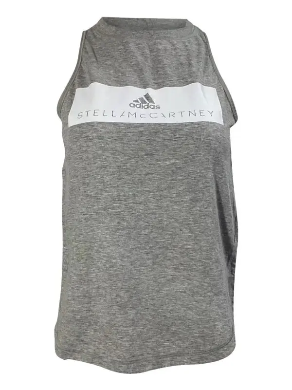Stella McCartney X Adidas Logo-print Cotton Tank Top - Grey