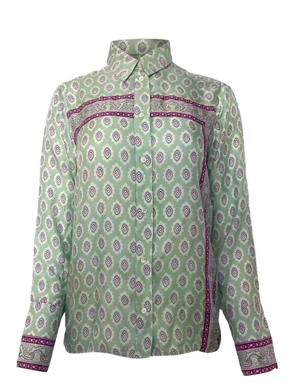Sandro Printed Long-sleeved Shirt - Green