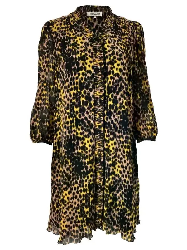 Diane Von Furstenberg Layla Animal-print Mini Dress - Black