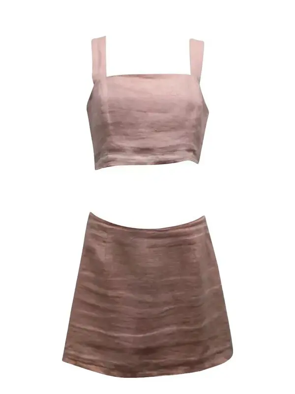 REFORMATION Square-neck Skirt And Top Set - Pink