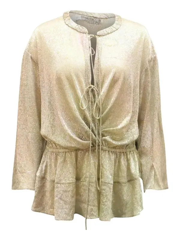 IRO PARIS Tie-detail Blouse - Gold