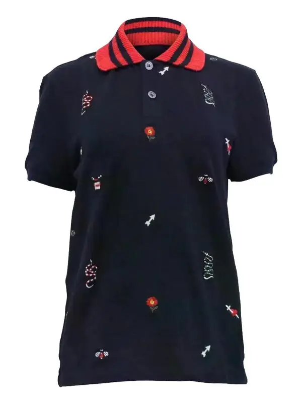 Gucci Embroidered Polo Shirt - Blue