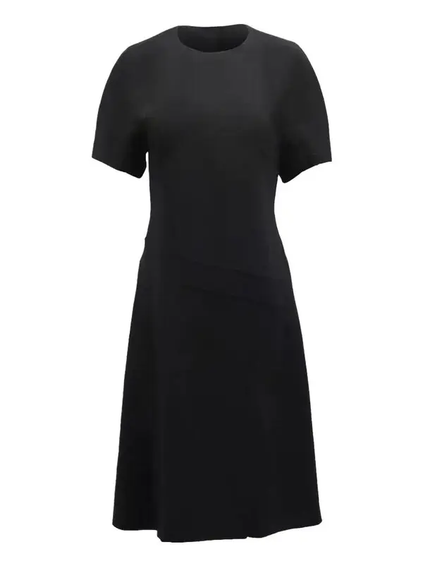 ALEXANDER WANG Pleated Diagonal-waistband Midi Dress - Black