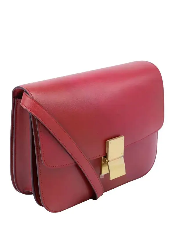 Celine Medium Box Flap Shoulder Bag - Red