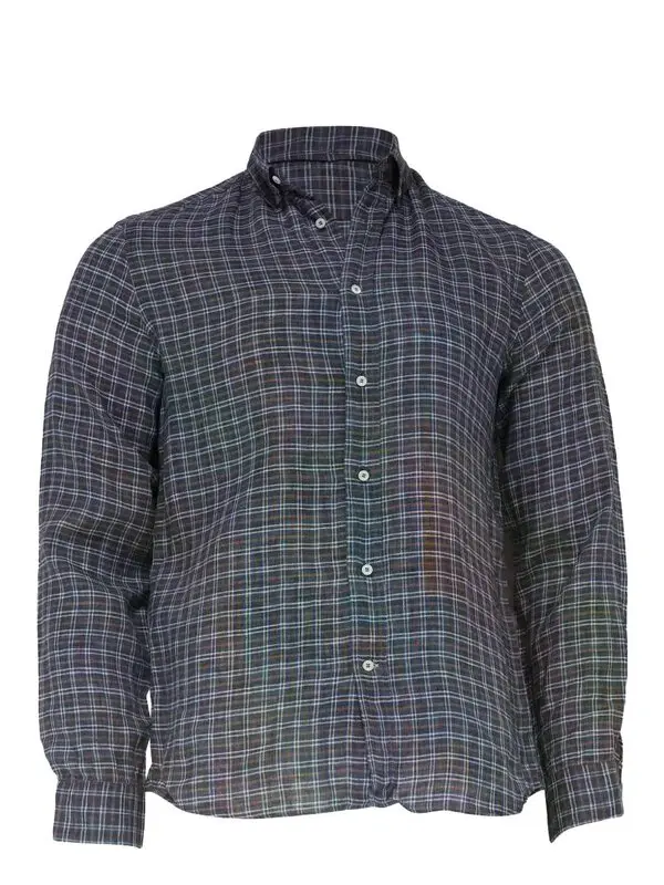 Brunello Cucinelli Buttoned-down Checked Shirt - Blue