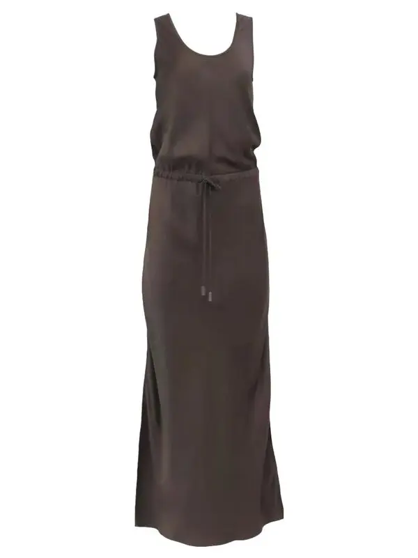 Brunello Cucinelli Drawstring Maxi Dress - Brown