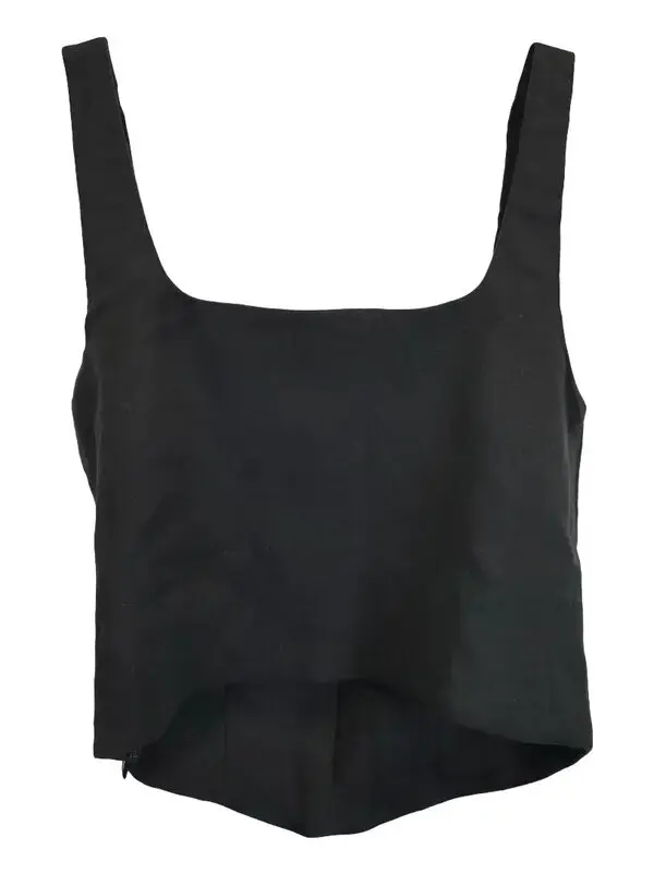 REFORMATION Square-neck Corset Top - Black