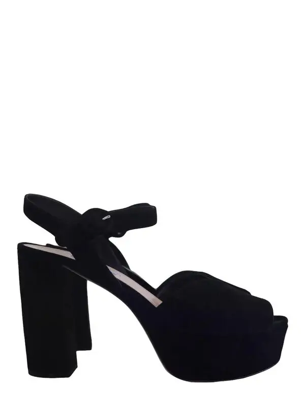Prada Platform Heeled Sandals - Black