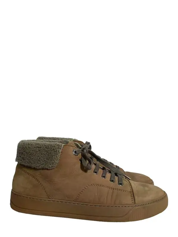 LANVIN Shearling High-top Sneakers - Brown