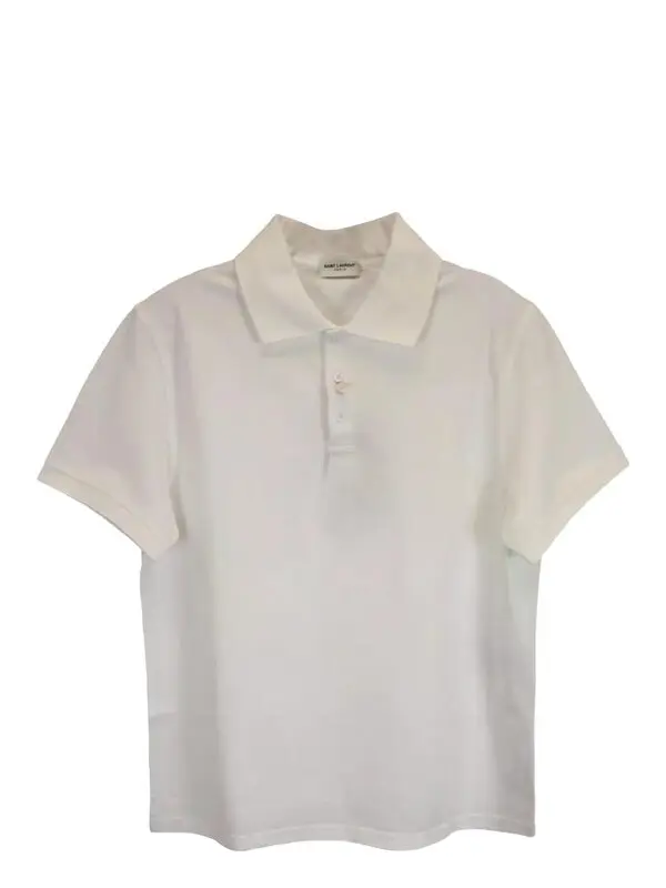 Saint Laurent Cassandre Cotton Polo Shirt - White
