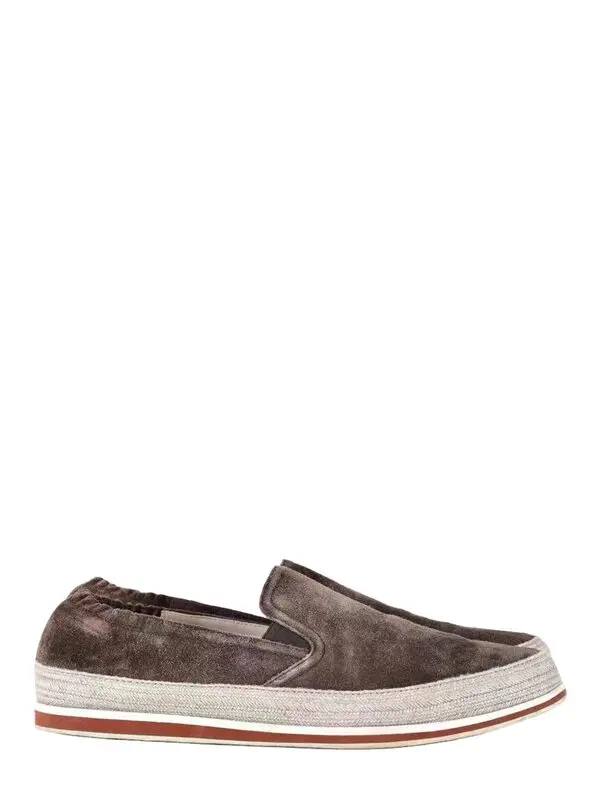 Prada Suede Espadrille Sneakers - Brown
