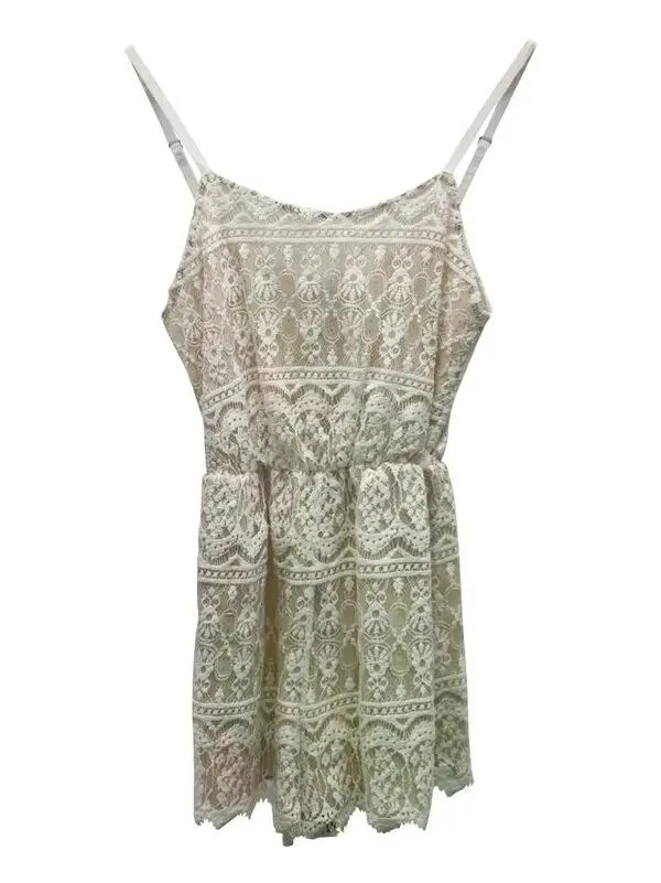 Alice + Olivia Lace Sleeveless Playsuit - Neutrals