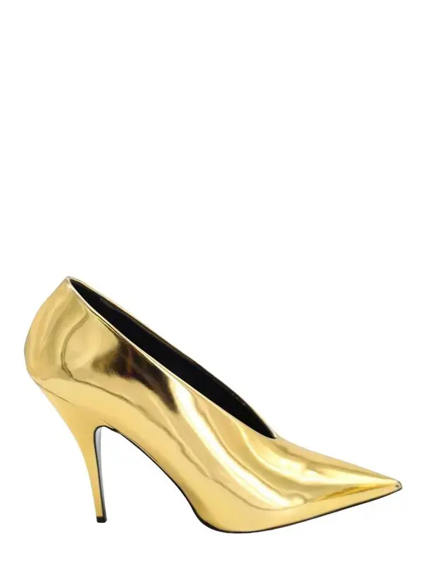 Stella McCartney Pointed Toe Metallic Pumps - Gold
