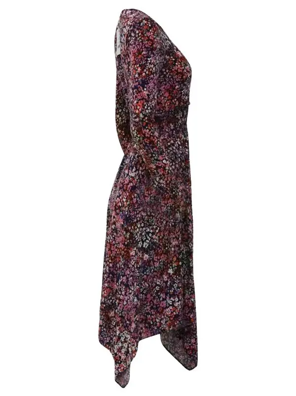 Maje Floral-print Asymmetric Midi Dress - Purple