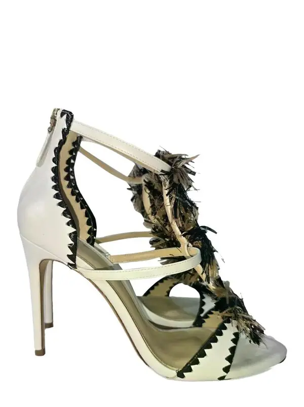 ALEXANDRE BIRMAN Fringed Heeled Sandals - White