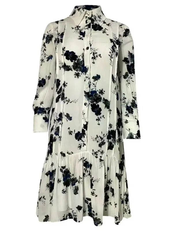 Erdem Floral-print Mini Dress - White