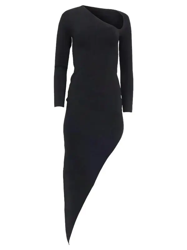 ALEXANDER WANG Asymmetric Midi Dress - Black