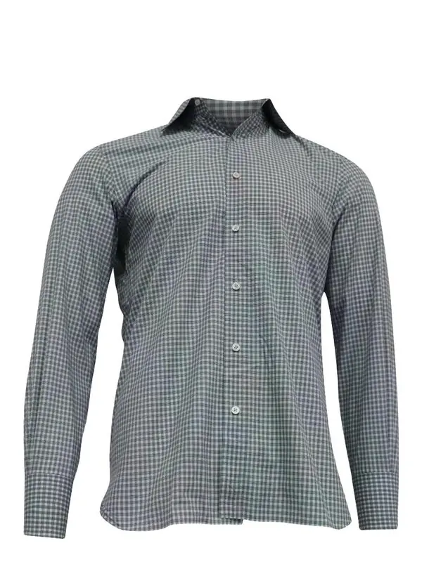TOM FORD Check-print Cotton Shirt - Green