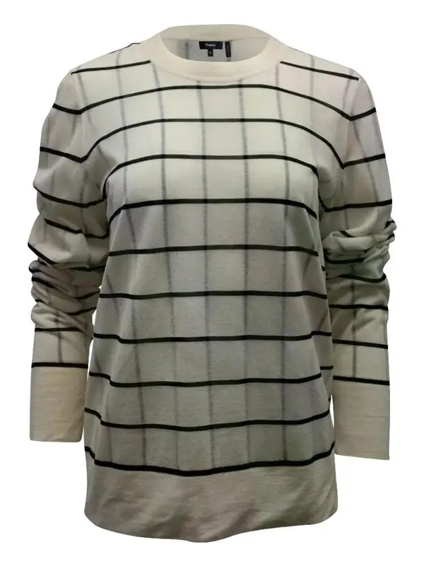 Theory Grid-pattern Sweater - Neutrals