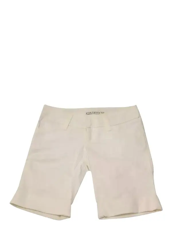 Alice + Olivia Cuffed Bermuda Shorts - White