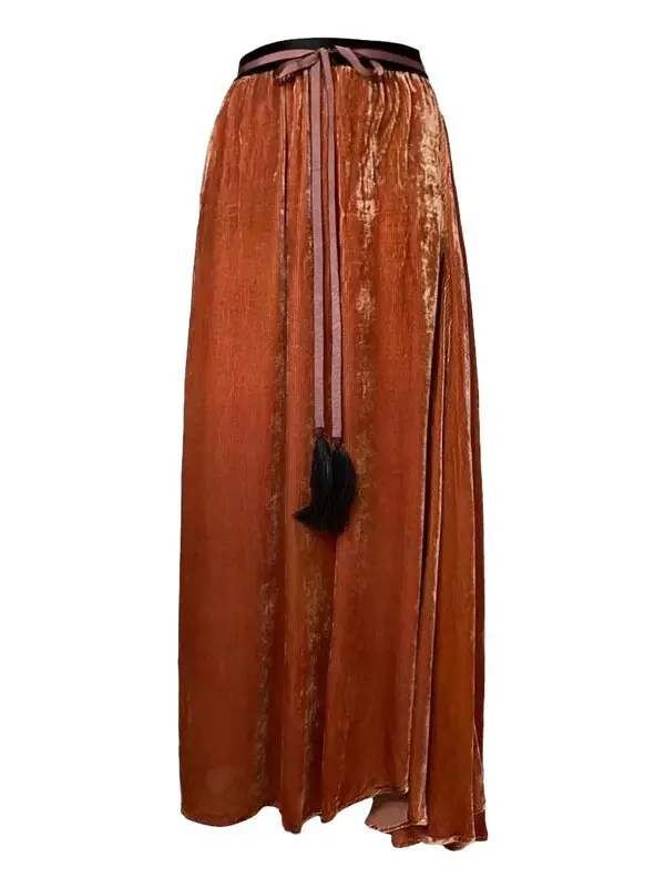 ANN DEMEULEMEESTER VINTAGE Tassel-embellished Maxi Skirt - Orange