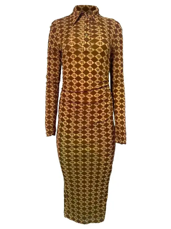 Nanushka Long-sleeve Midi Dress - Brown