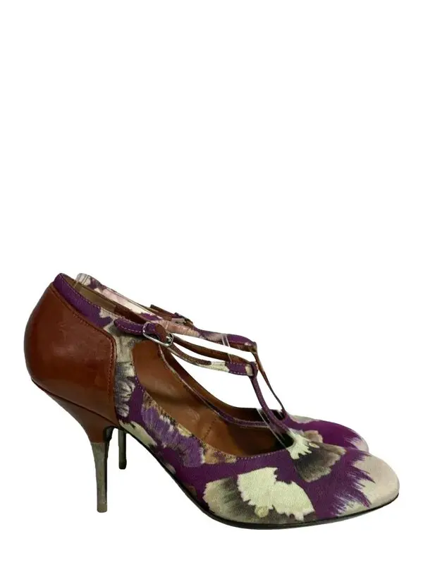 Dries Van Noten Floral-print Buckled Pumps - Purple