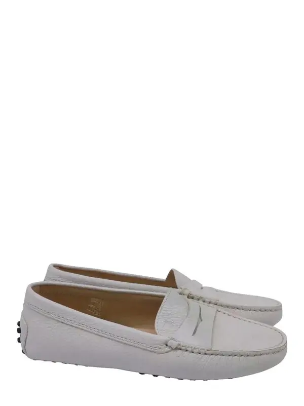 TOD'S Gommino Leather Loafers - White