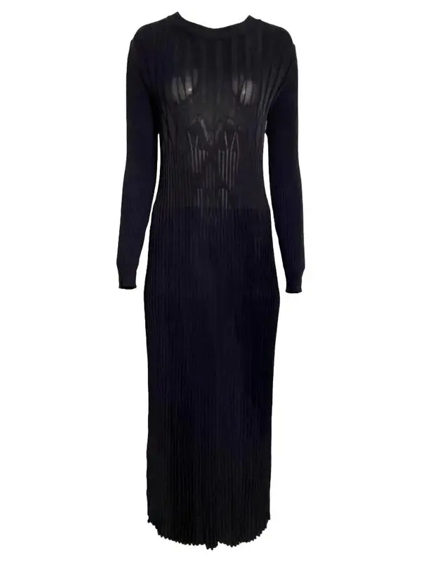 Max Mara Long-sleeves Knit Maxi Dress - Black