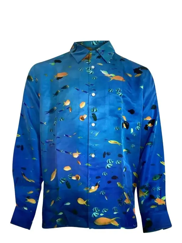 Loewe Fish-print Shirt - Blue
