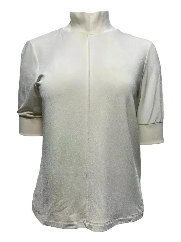 Khaite Turtleneck Short Sleeve Top - Neutrals